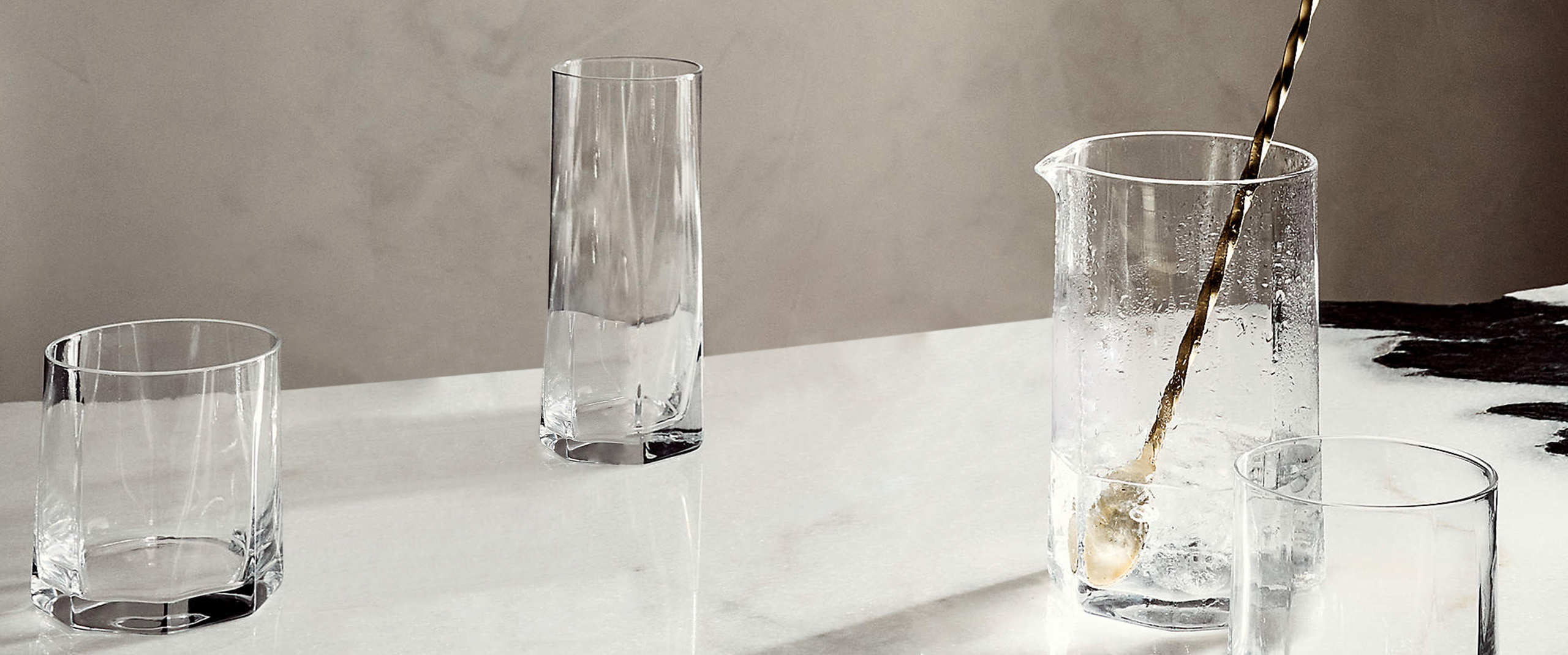 marcelle pitcher + glasses | CB2 | 2024 - ellenberger studio